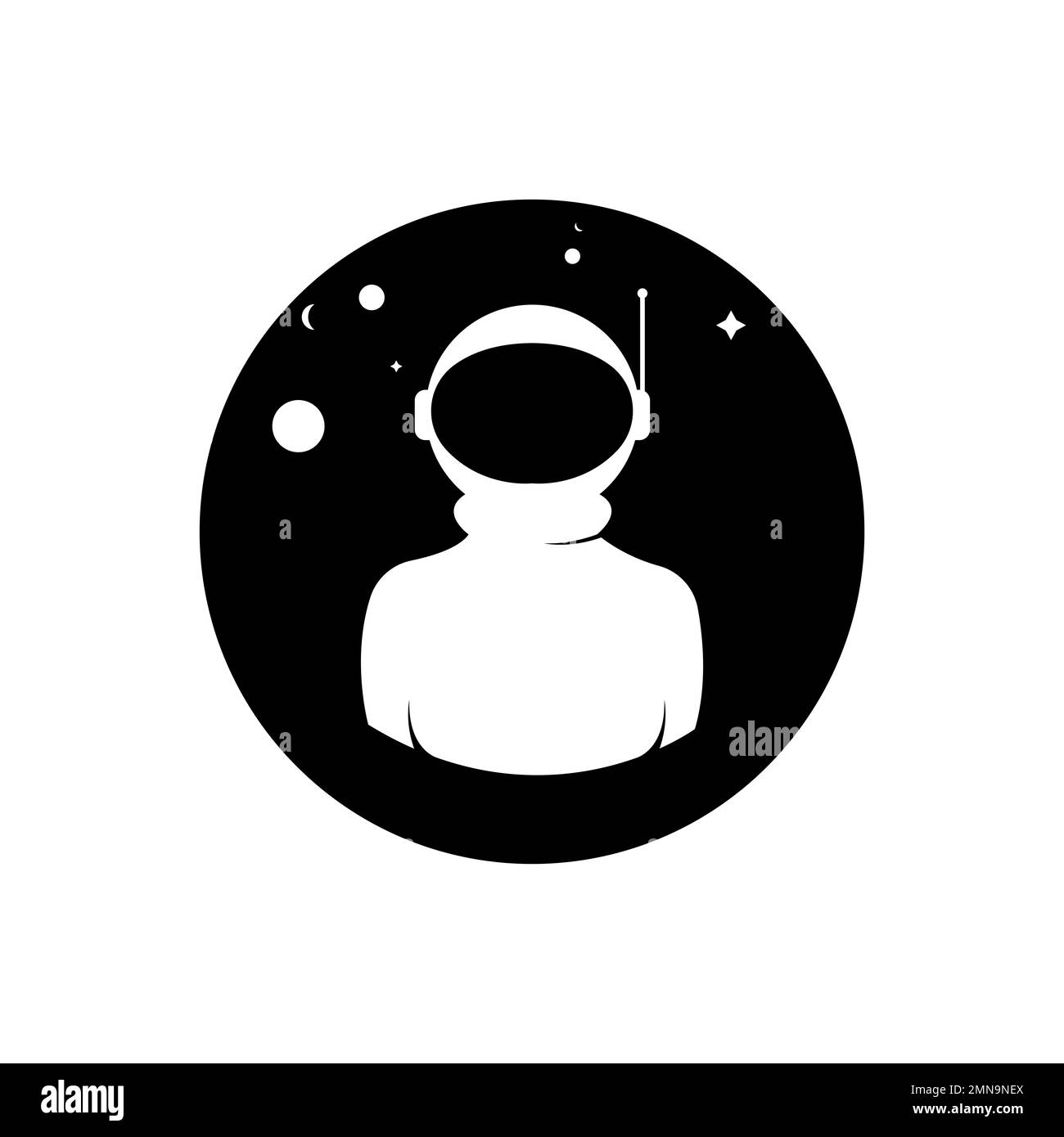 astronaut logo vector illustration design template Stock Photo - Alamy