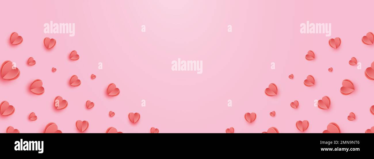 Valentines hearts banner. Symbols of love in shape of heart for Happy ...