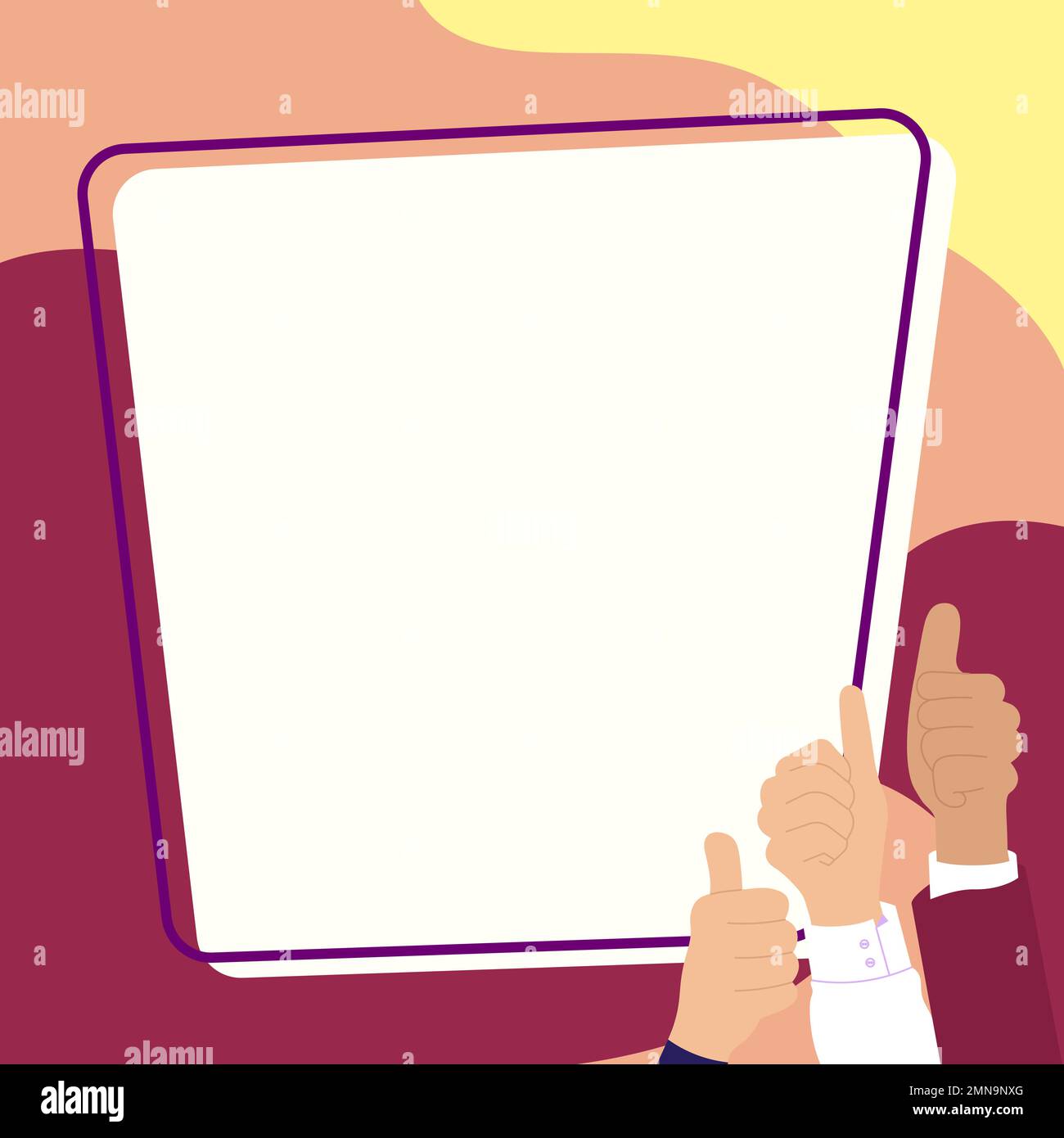Big finger raised up pointing to whiteboard with important information ...