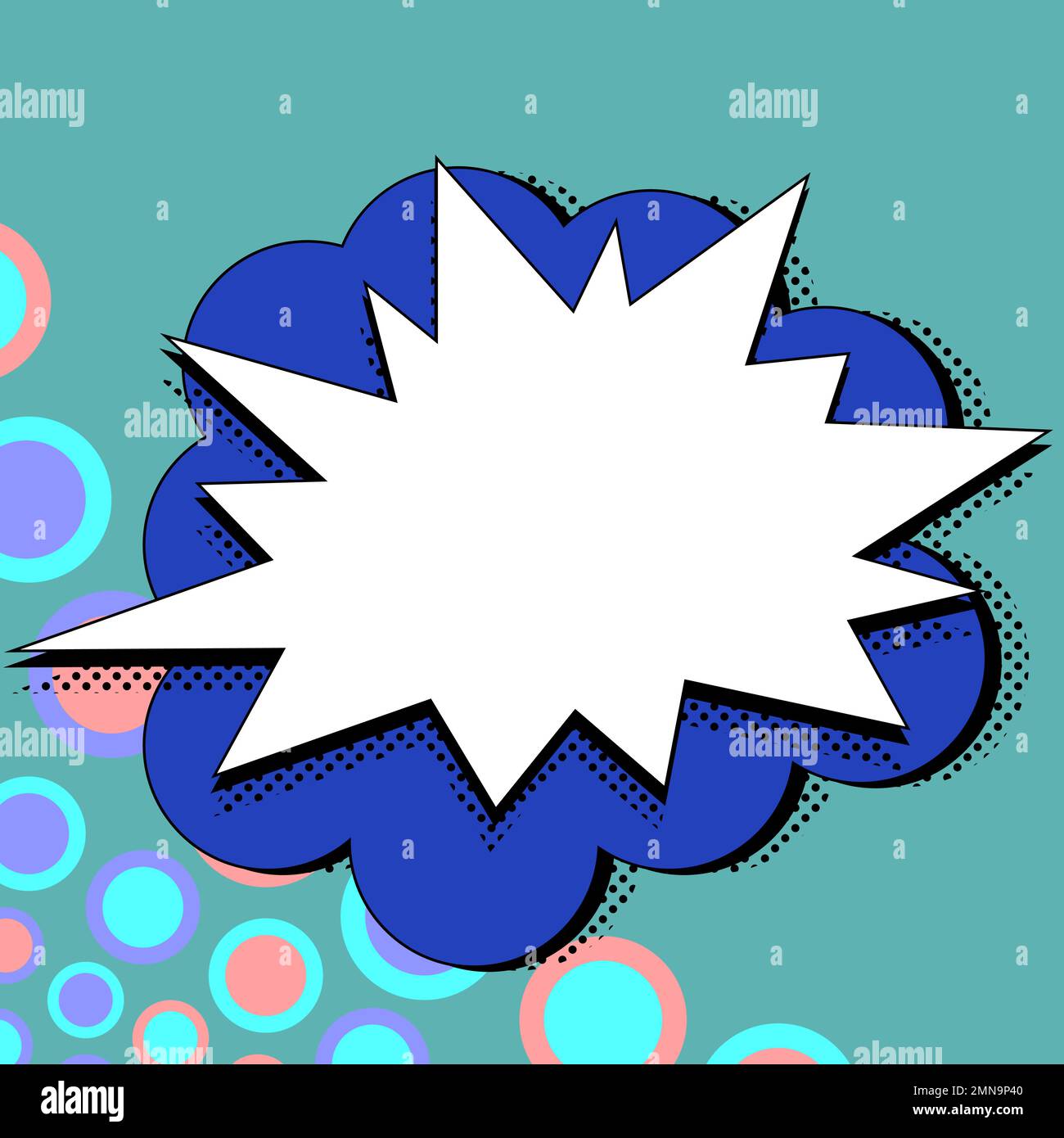 Comic Blank Speech Bubble With Copy Space Over Color Background Design ...