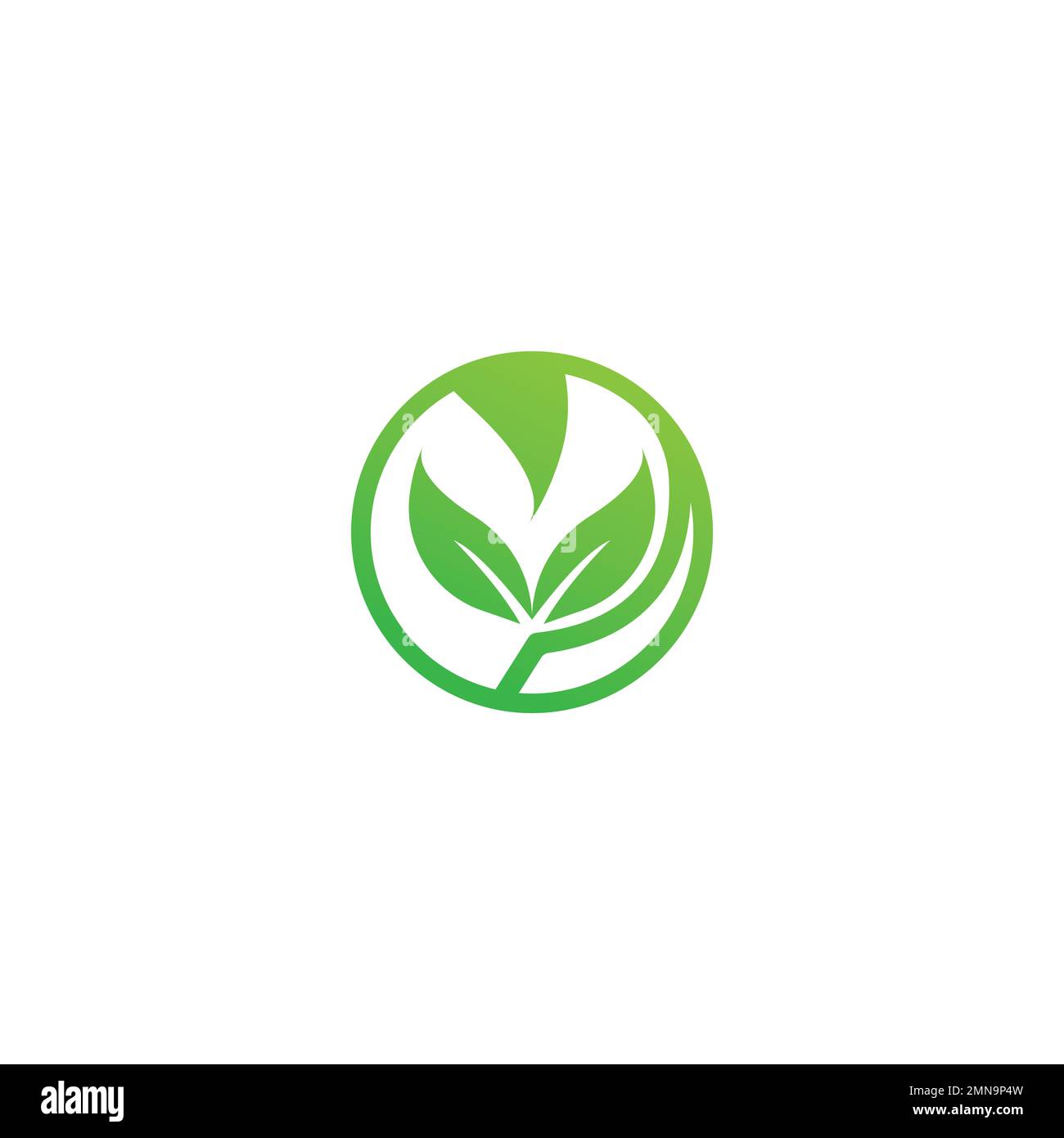 Green leaf logo vector illustration nature design Stock Photo - Alamy