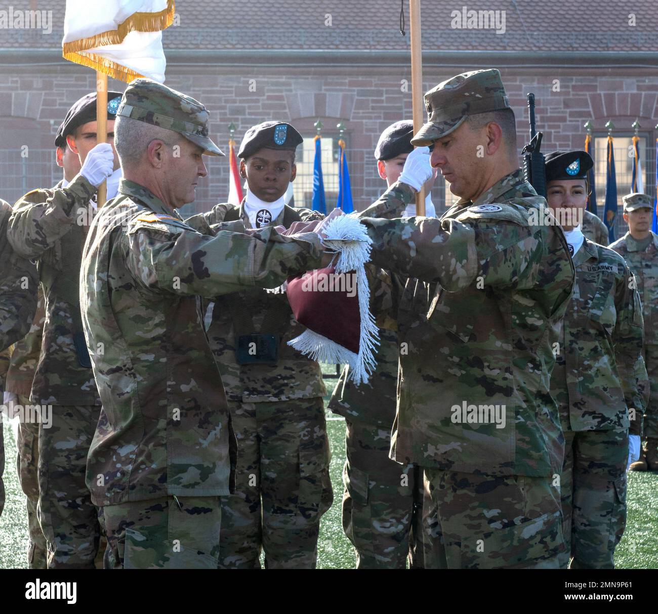 U.S. Army Brig. Gen. Clinton K. Murray (left), commander, and Command ...