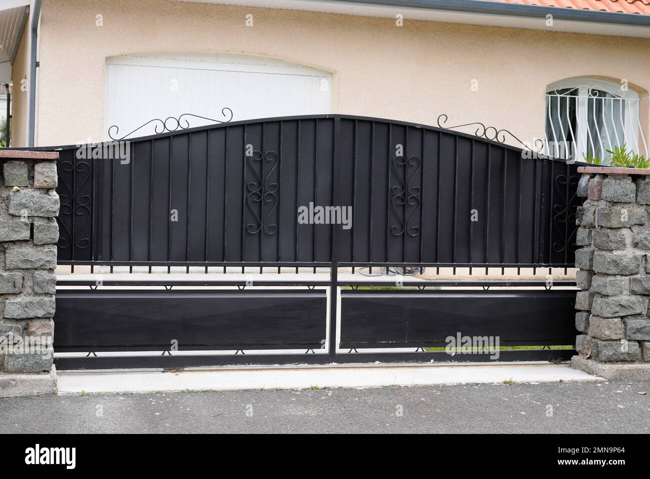 metallic black retro classic portal home dark gray iron classical grey ...