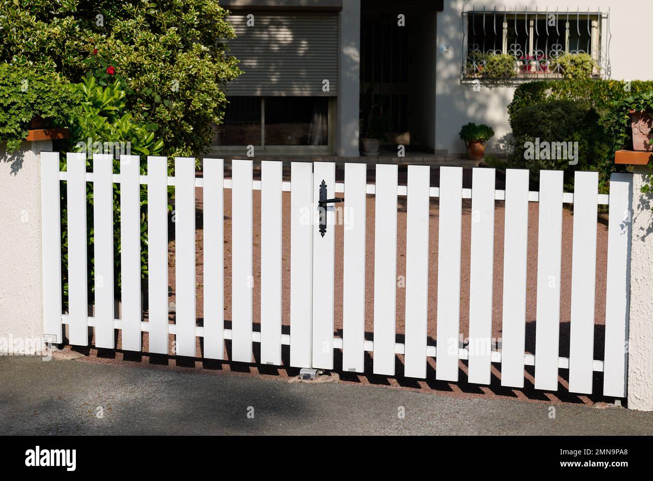 steel low white classic gate aluminum portal with blades of suburban ...