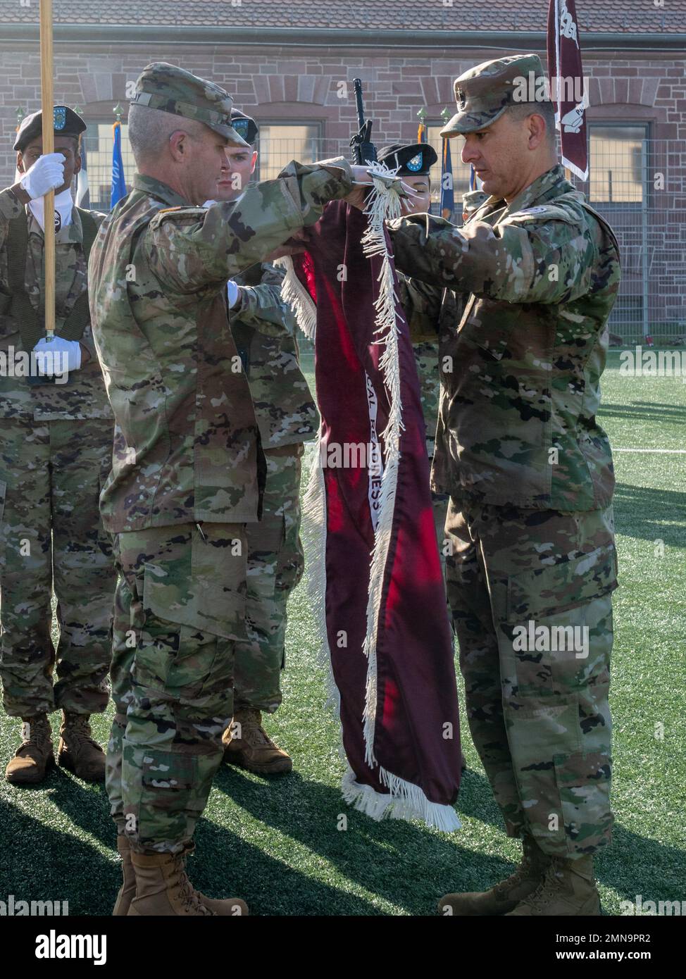 U.S. Army Brig. Gen. Clinton K. Murray (left) commander and Command Sgt ...