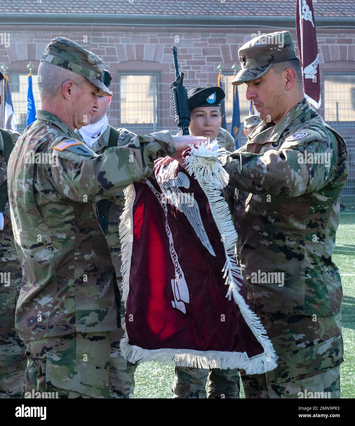 U.S. Army Brig. Gen. Clinton K. Murray (left) commander and Command Sgt ...