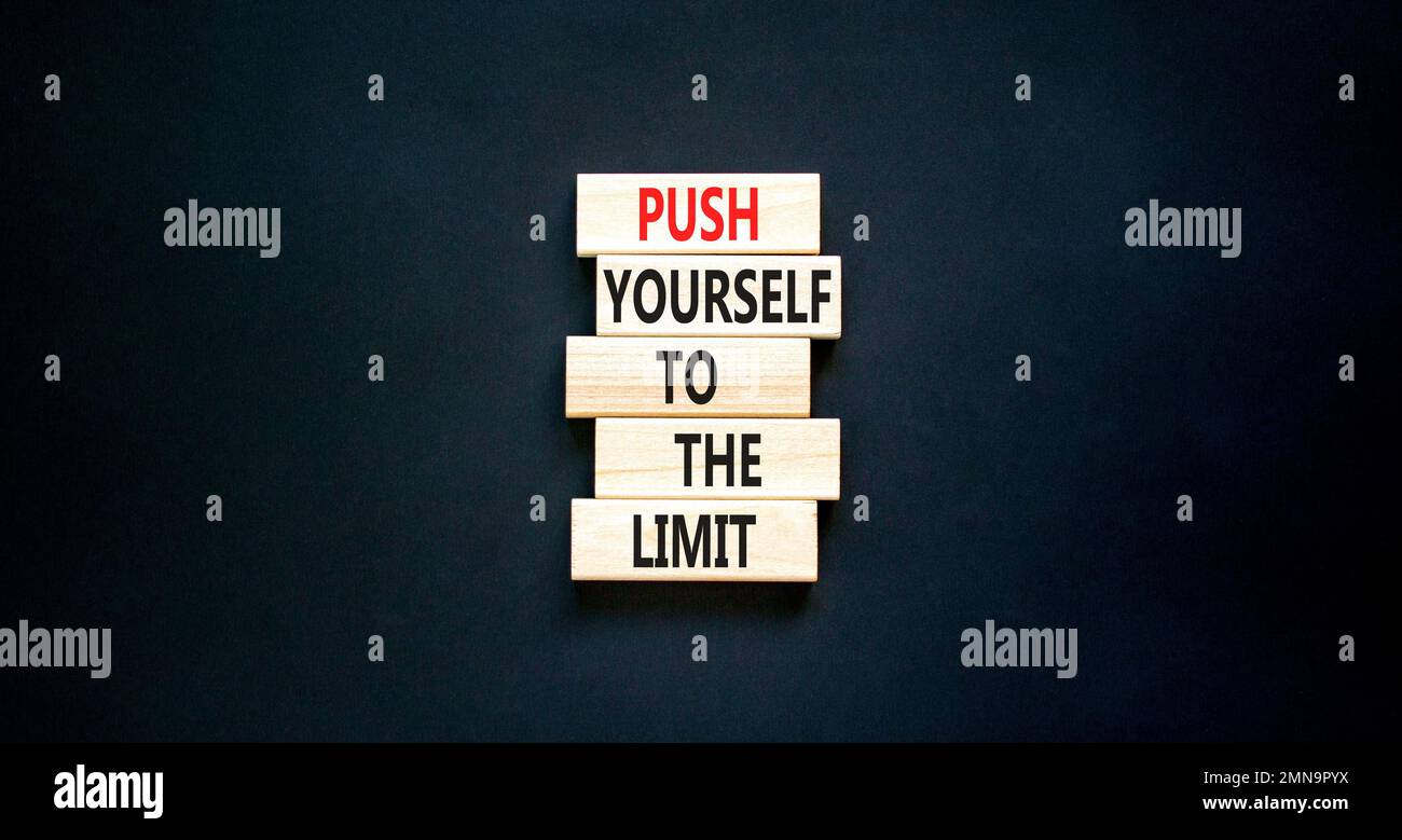 Push the limit symbol. Concept words Push yourself to the limit on ...