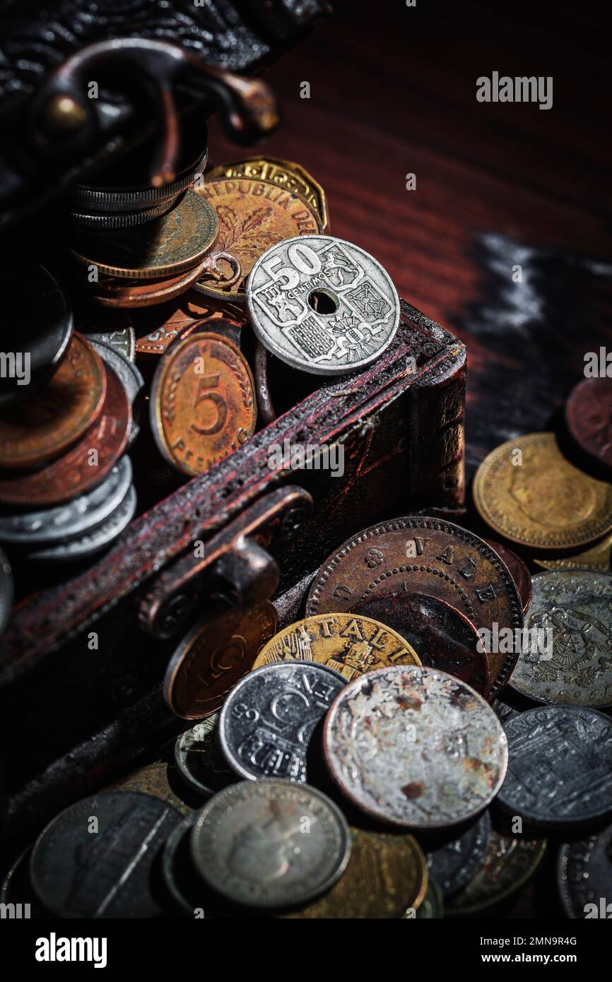Old coins from around the world from 1940 to the new millennium Stock ...