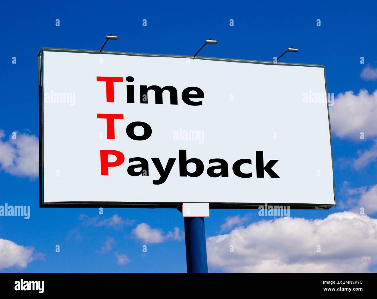 TTP time to payback symbol. Concept words TTP time to payback on big ...