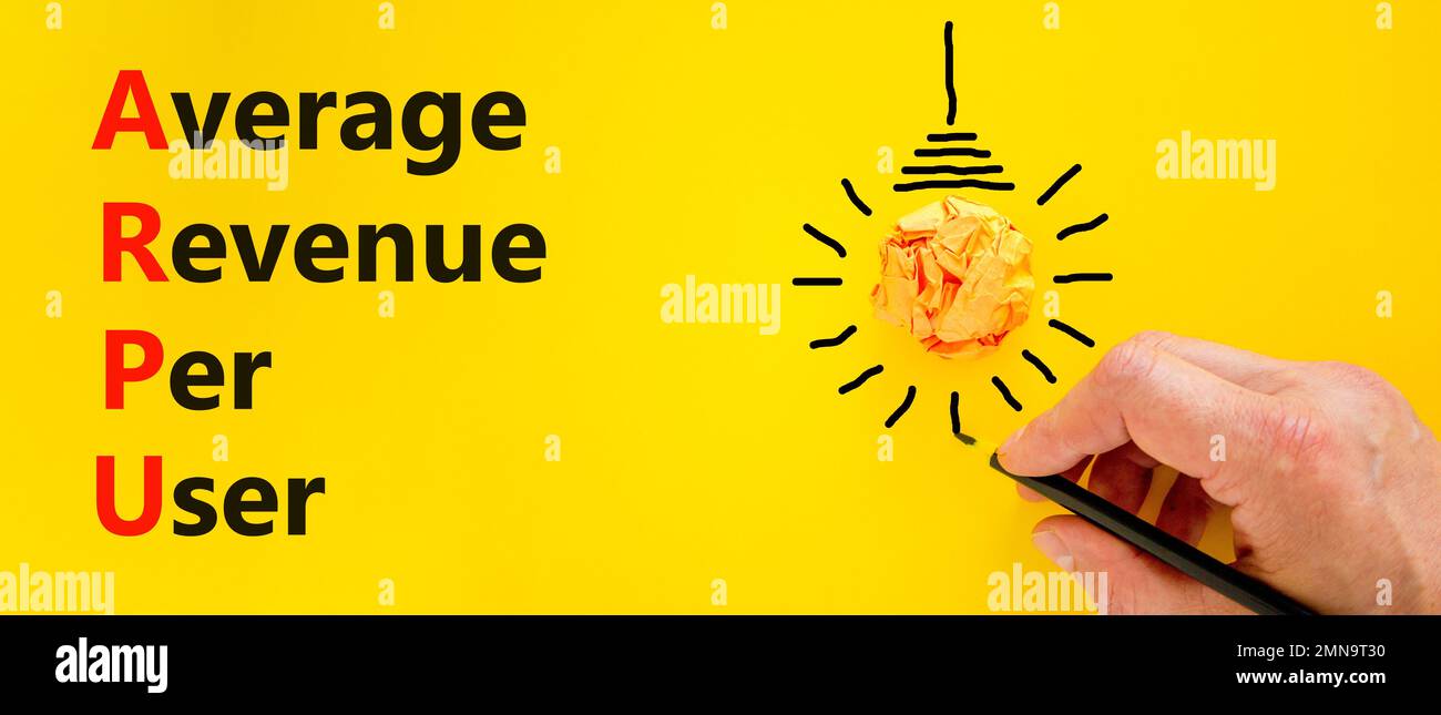 ARPU average revenue per user symbol. Concept words ARPU average ...