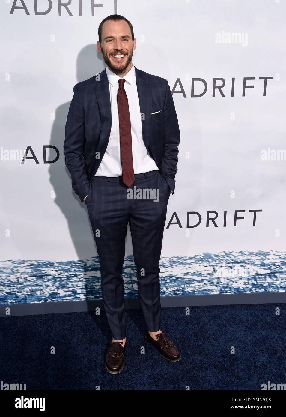 Sam Claflin arrives at the Los Angeles premiere of "Adrift" at Regal ...