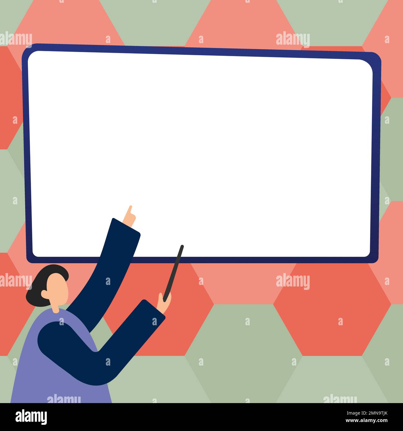 Cartoon woman pointing holding paper Stock Vector Images - Alamy