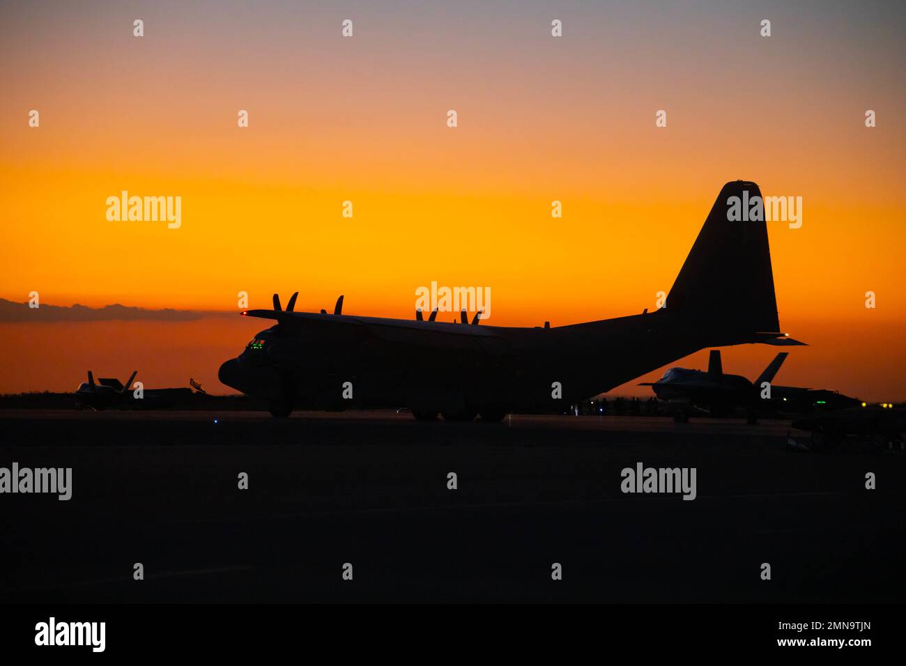 A U.S. Marine Corps KC-130 Hercules assigned to Marine Aviation Weapons ...