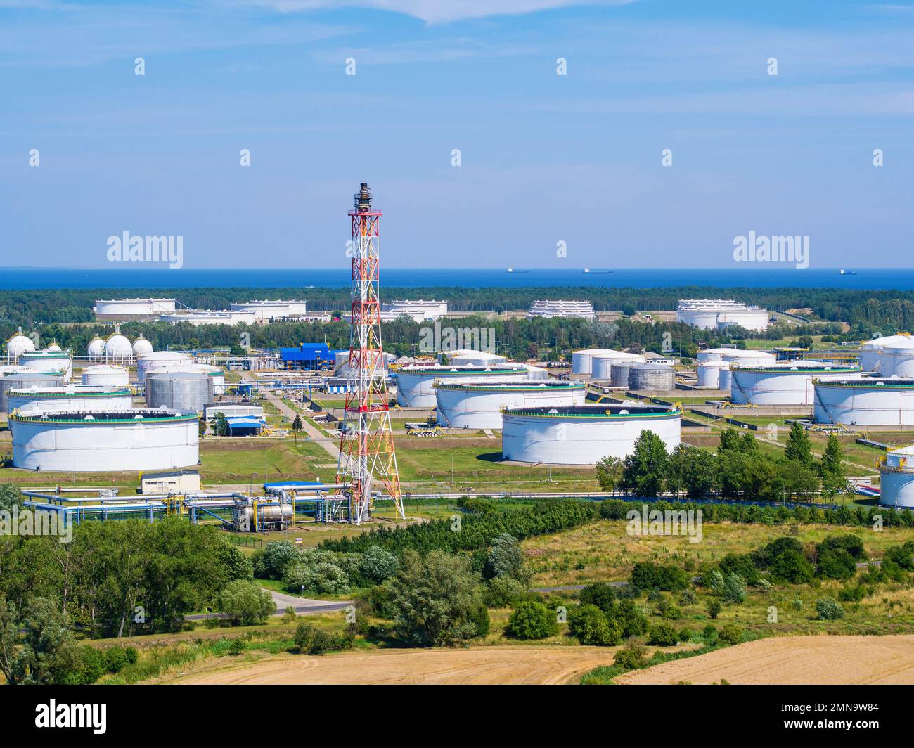 Aerial landscape of refinery, industrial area Stock Photo - Alamy