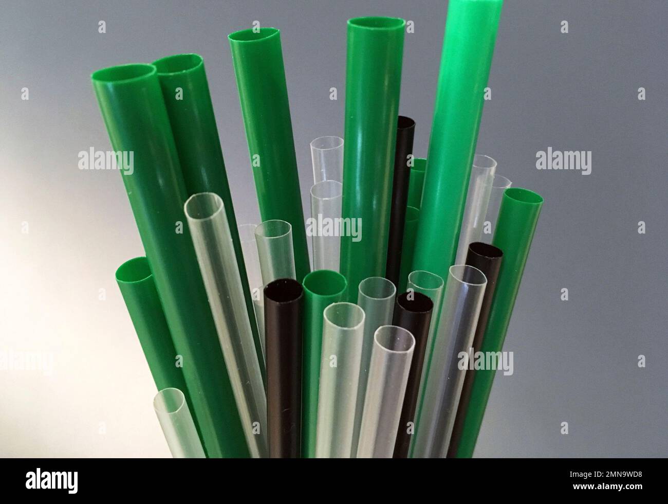 Plastic drinking straws are photographed in New York, Wednesday, May 23 ...