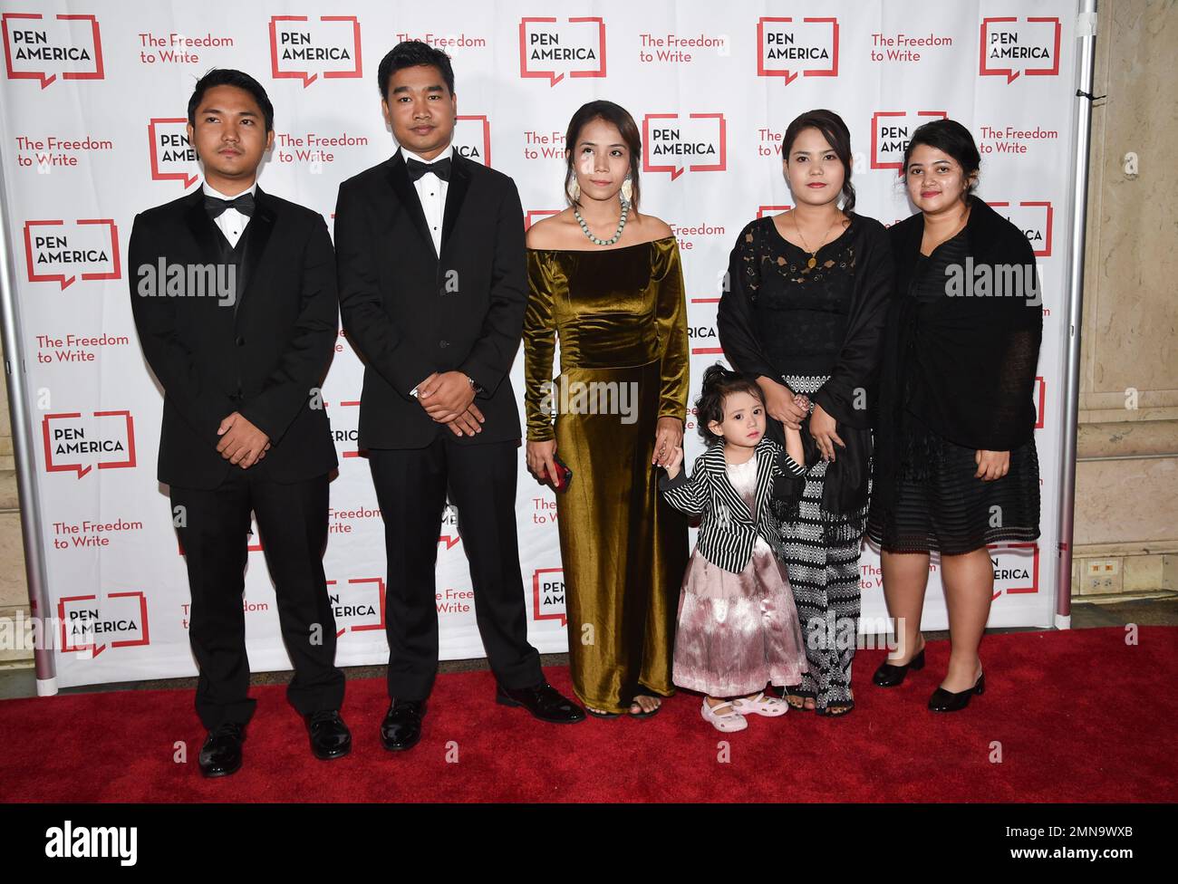 Relatives of detained Myanmar journalist Wa Lone, from left, Thura Aung, Win Khant KyawNyo Nyo ...