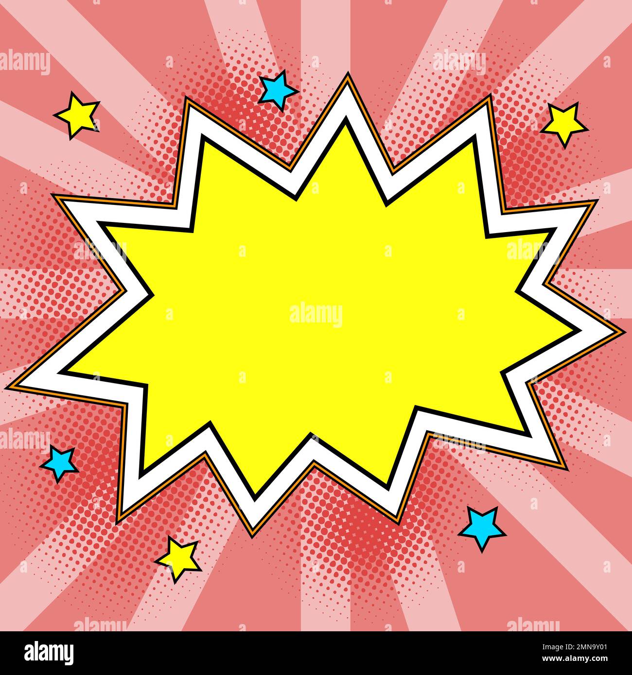 Comic Blank Speech Bubble With Copy Space Over Color Background Design ...