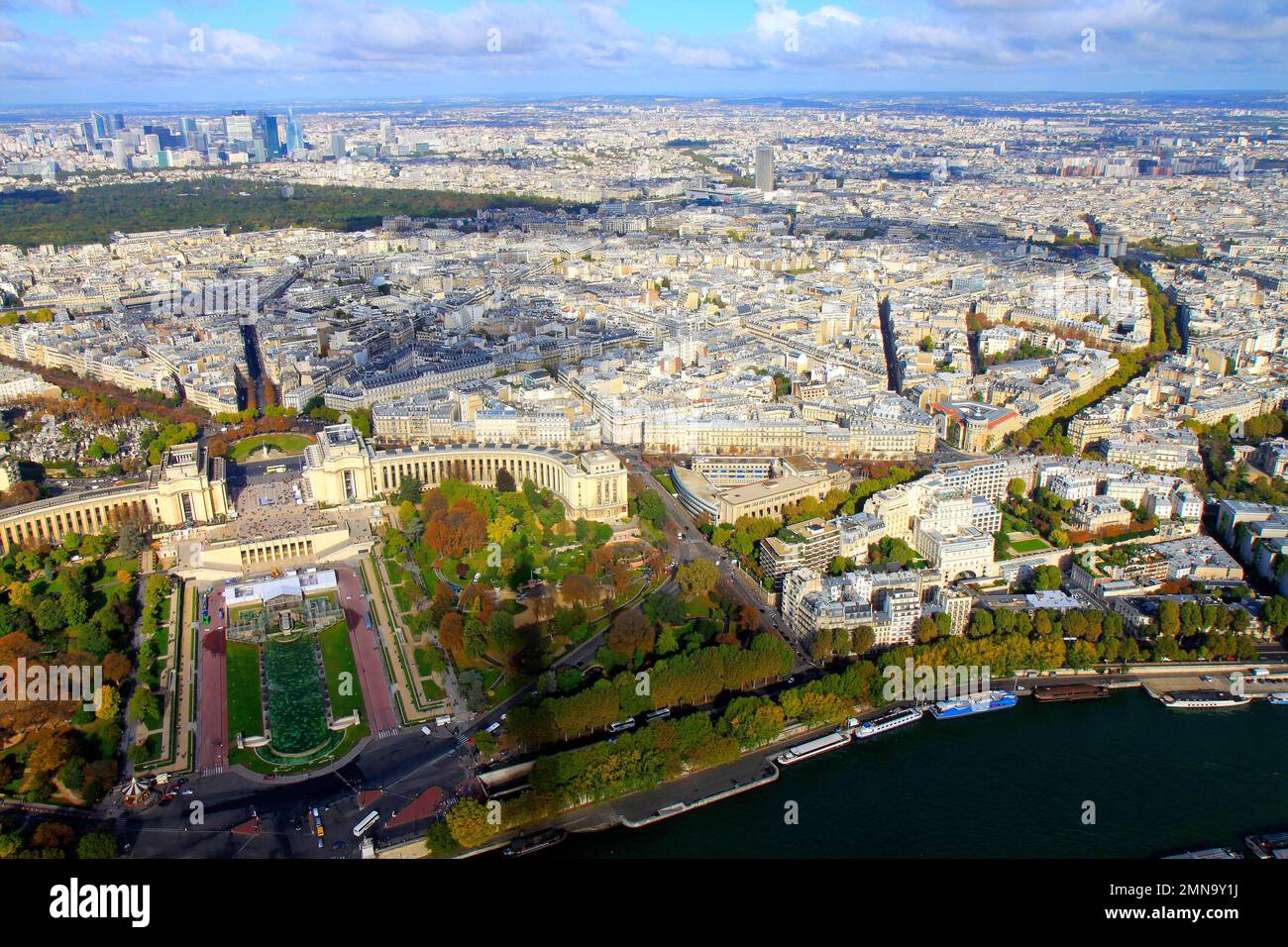 Parisien architecture and french roofs from above Eiffel tower at ...