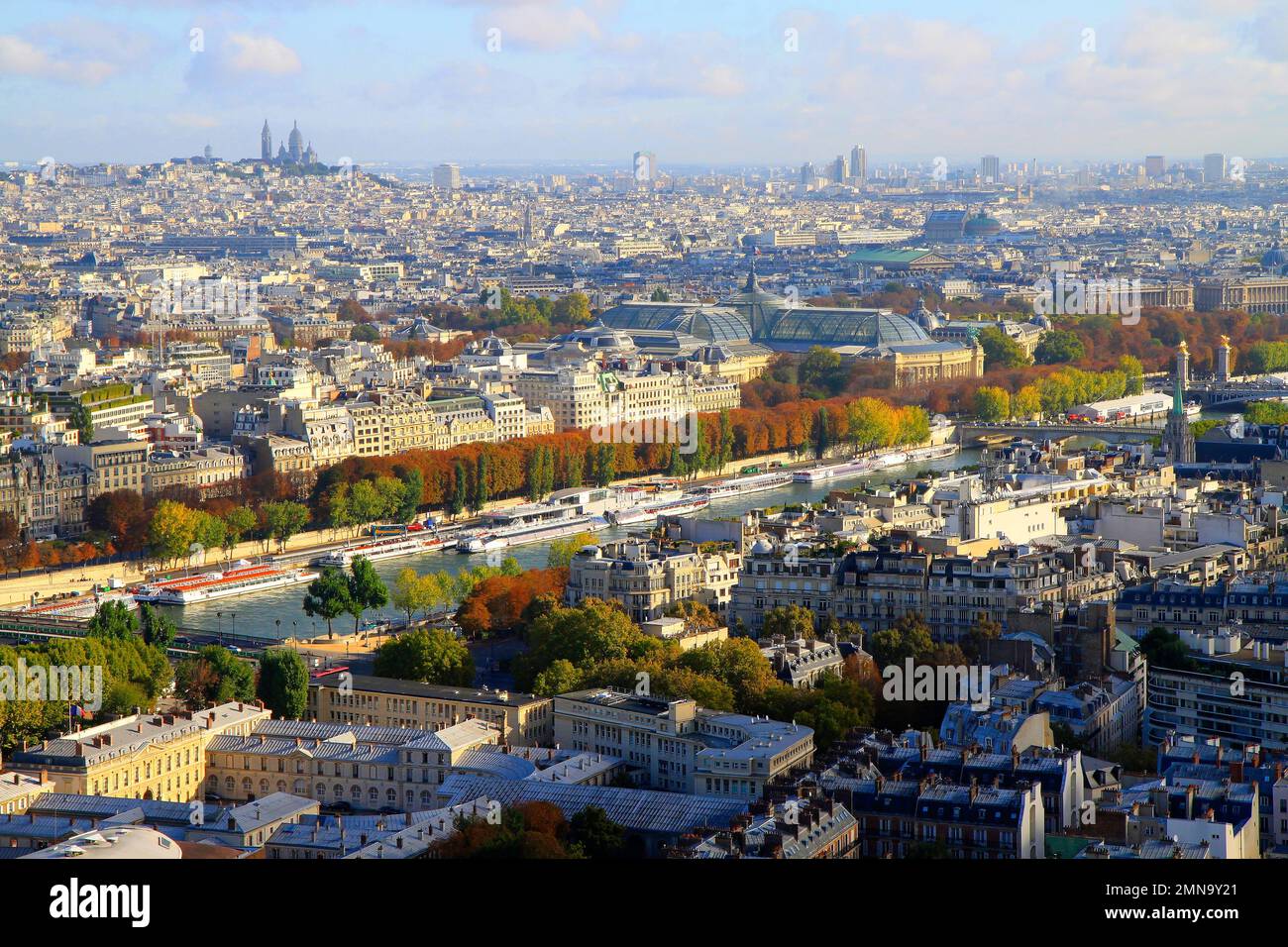 Parisien architecture and french roofs from above Eiffel tower at ...