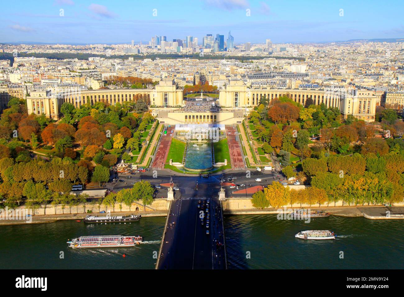 Parisien architecture and french roofs from above Eiffel tower at ...