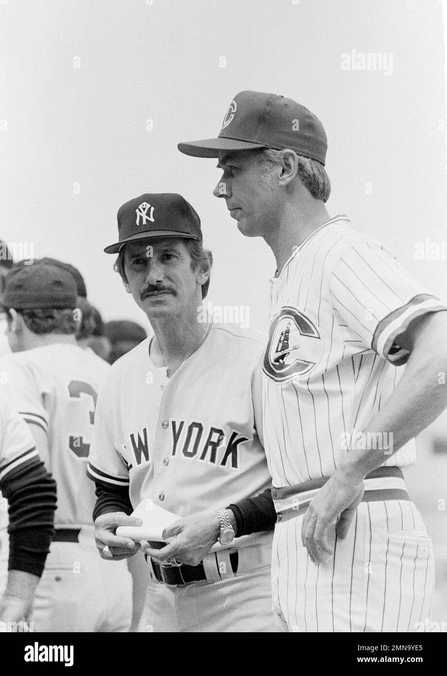 New York Yankees' manager Billy Martin, left, and coach Gene Michael ...