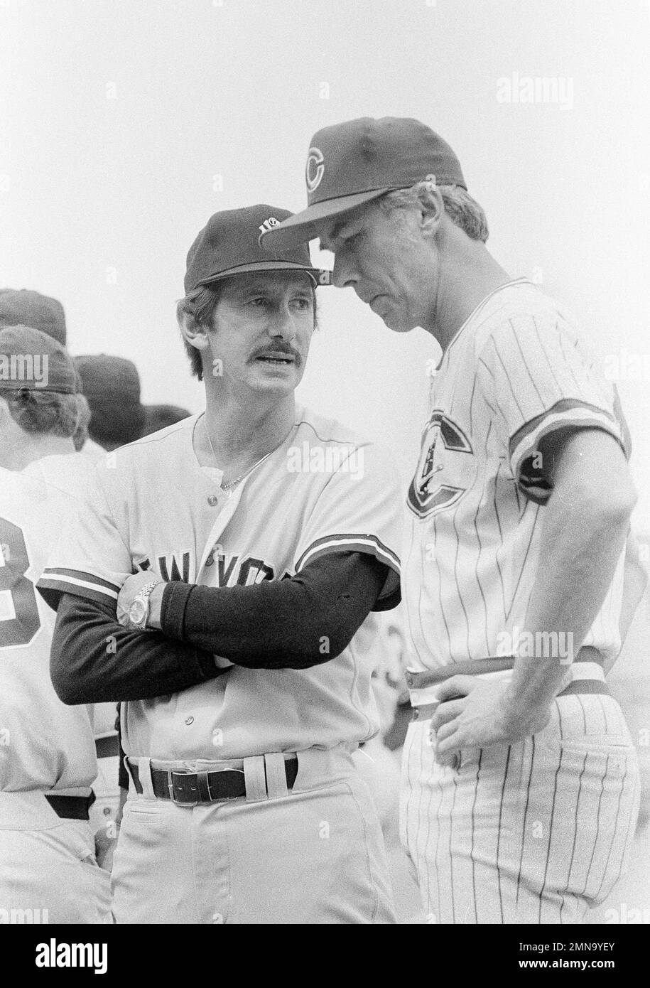 New York Yankees' manager Billy Martin, left, and coach Gene Michael ...