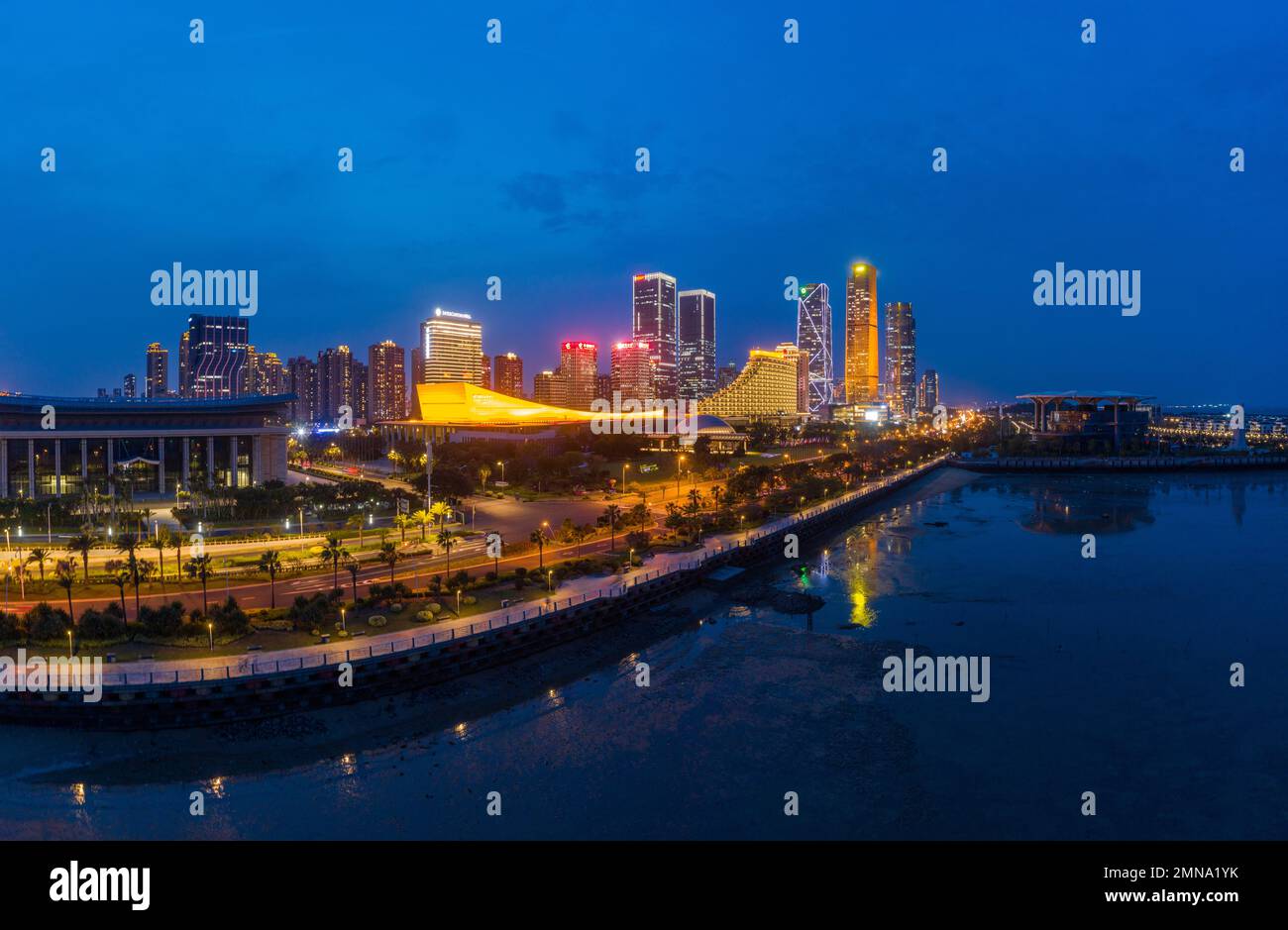 Have a bird's eye view of xiamen whole night Stock Photo - Alamy