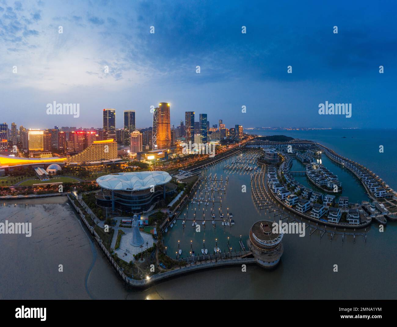 Have a bird's eye view of xiamen whole night Stock Photo - Alamy