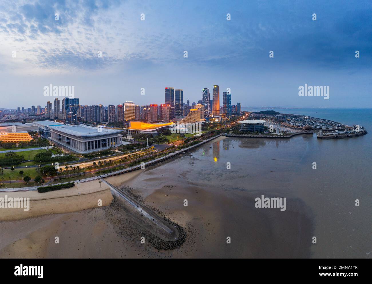 Have a bird's eye view of xiamen whole night Stock Photo - Alamy