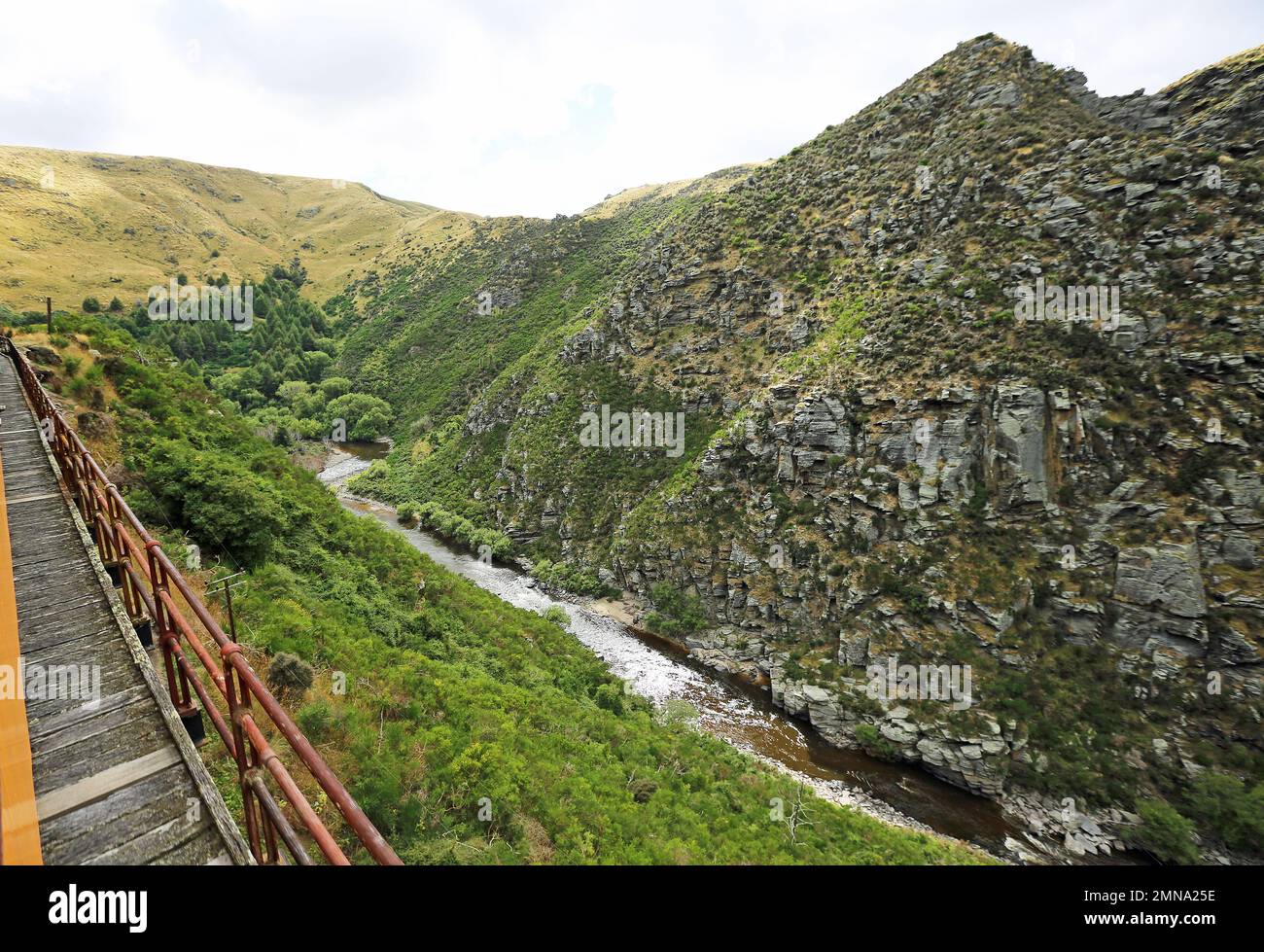 View at Taieri River Gorge from the train - New Zealand Stock Photo - Alamy