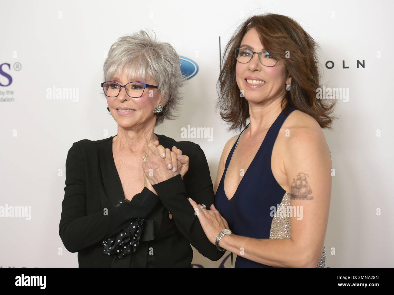 Rita Moreno, left, and her daughter Fernanda Luisa Gordon arrive at the ...