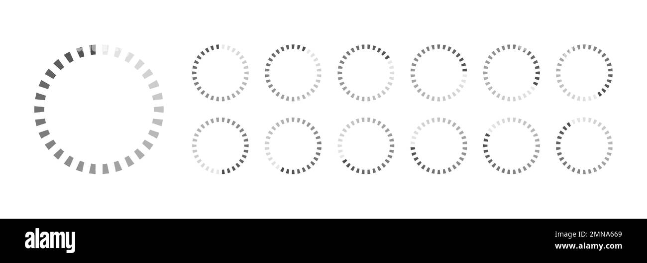 Downloading progress bar animation loading Black and White Stock Photos ...