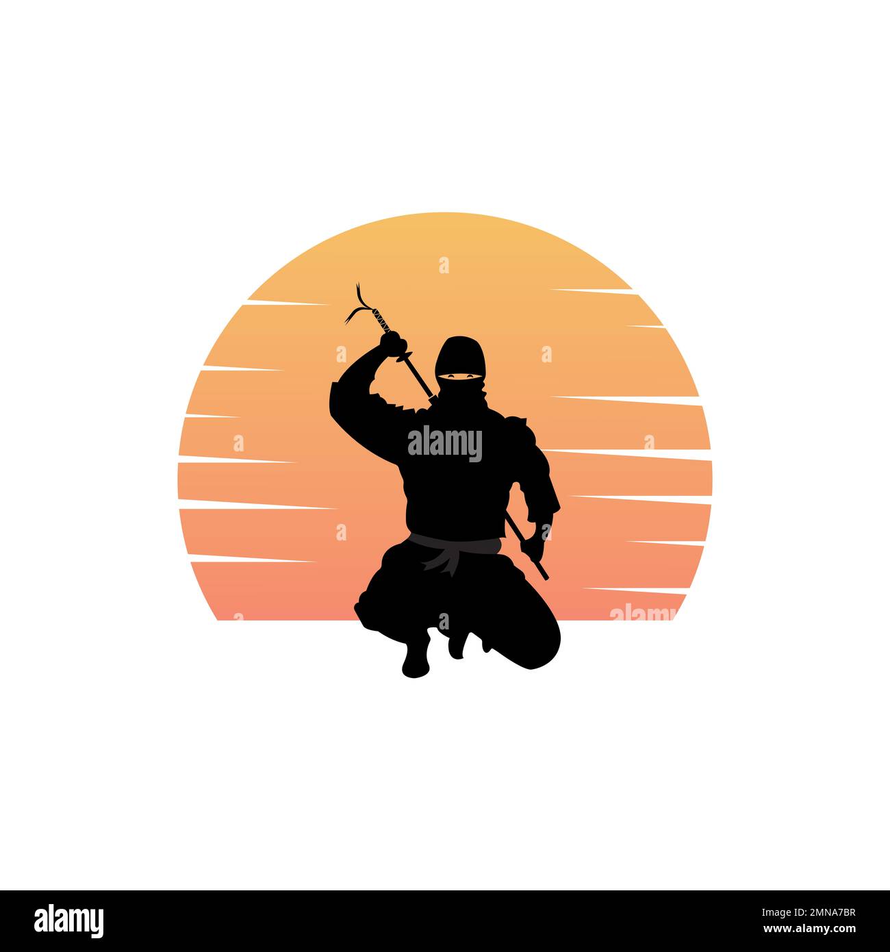 Ninja icon vector illustration logo template Stock Photo - Alamy