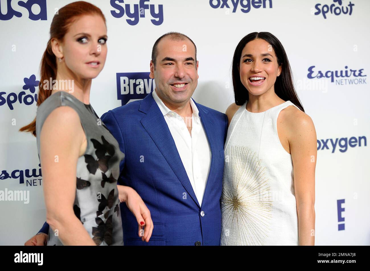 "Suits" cast members, from left, Sarah Rafferty, Rick Hoffman and ...