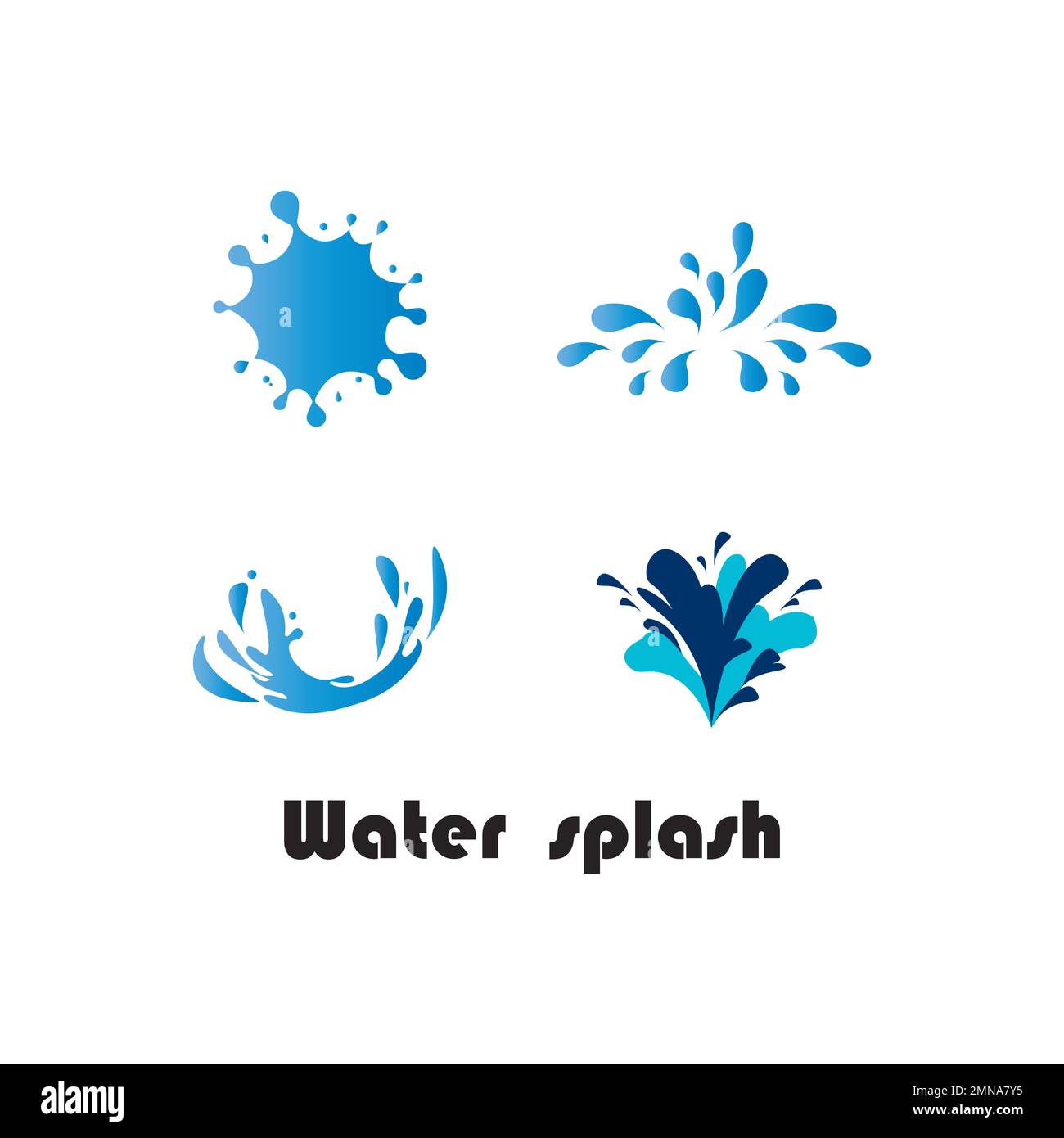 Water splash logo vector icon illustration design Stock Photo - Alamy