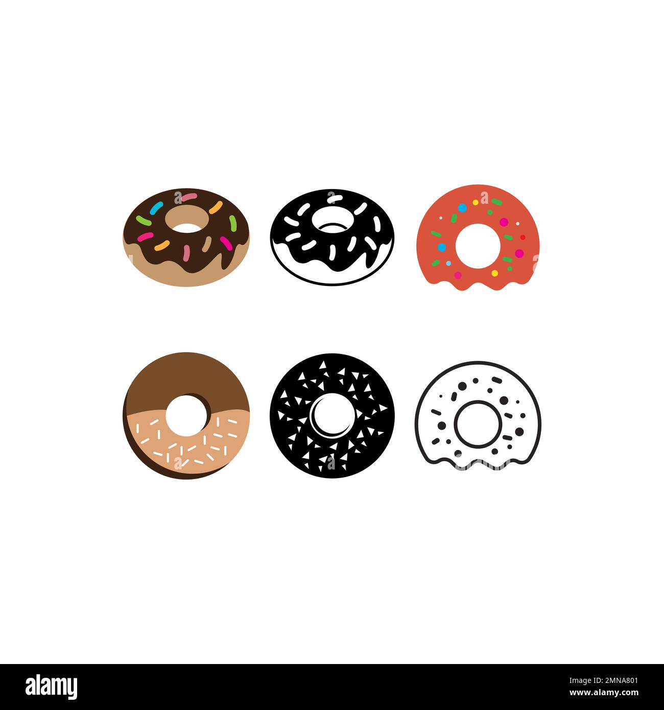 Donut logo vector illustration icon design template Stock Photo - Alamy