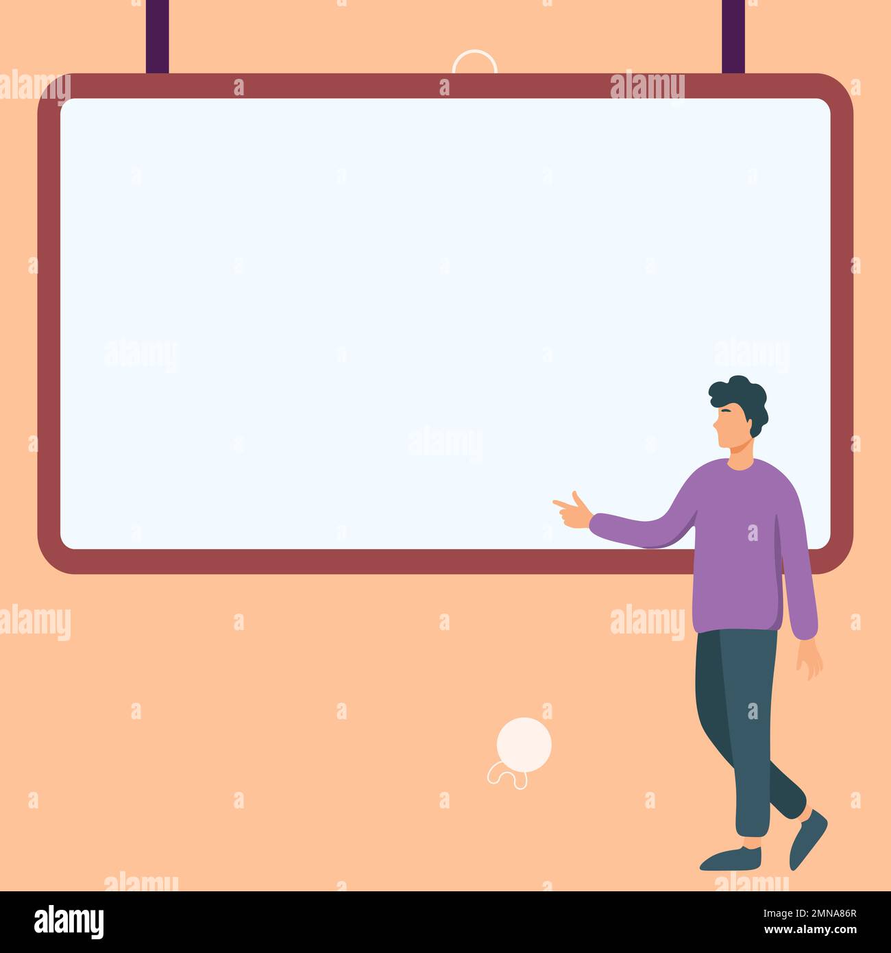 Presentator shows important information on whiteboard. Man show main ...