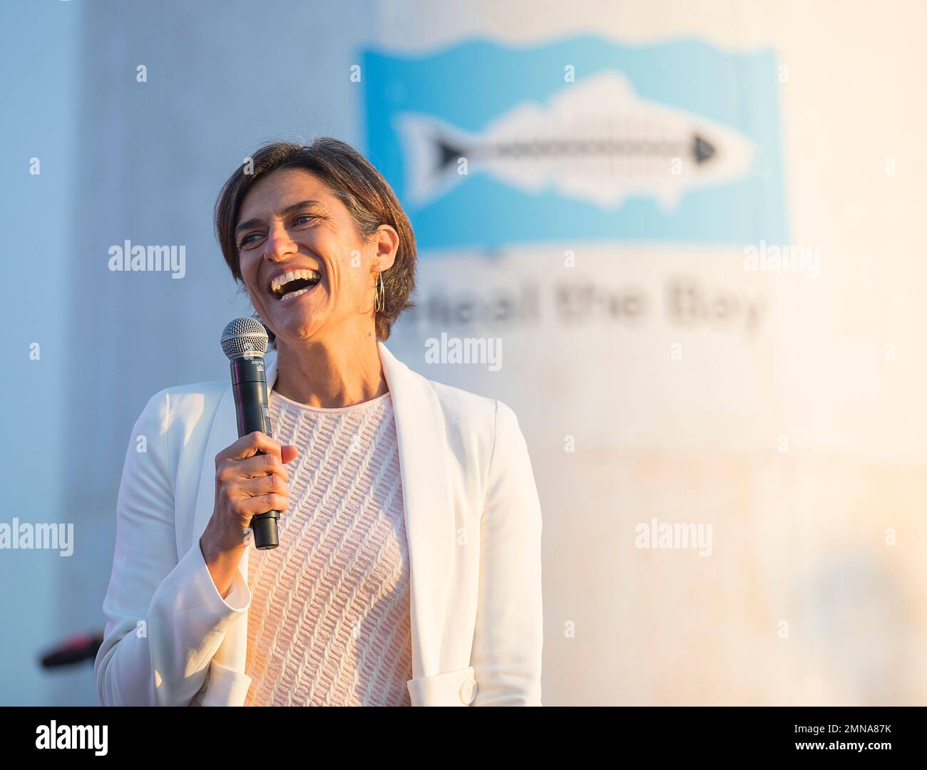 Shelley Luce, CEO of Heal the Bay, speaks at the 2018 Heal the Bay ...
