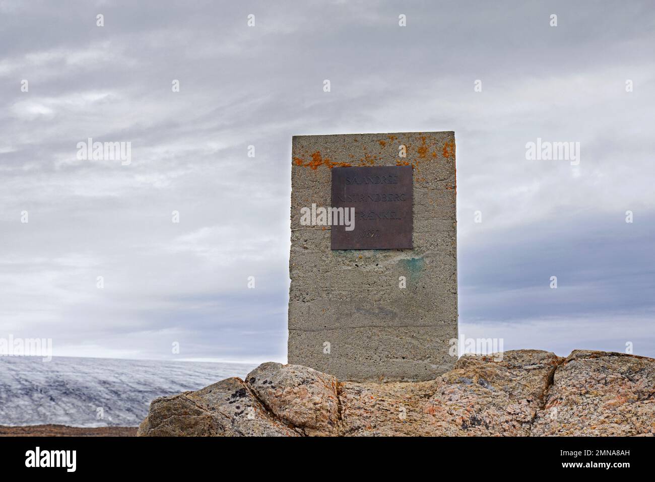 Memorial stone for Salomon August Andree, Swedish aeronaut and Arctic ...