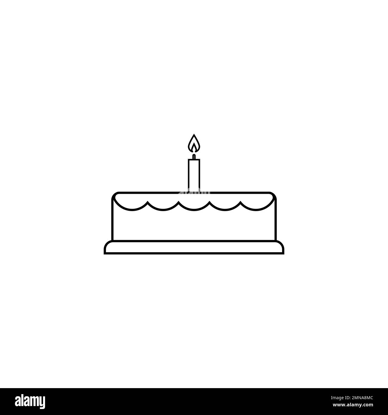 birthday cake vector icon illustration simple design Stock Photo - Alamy