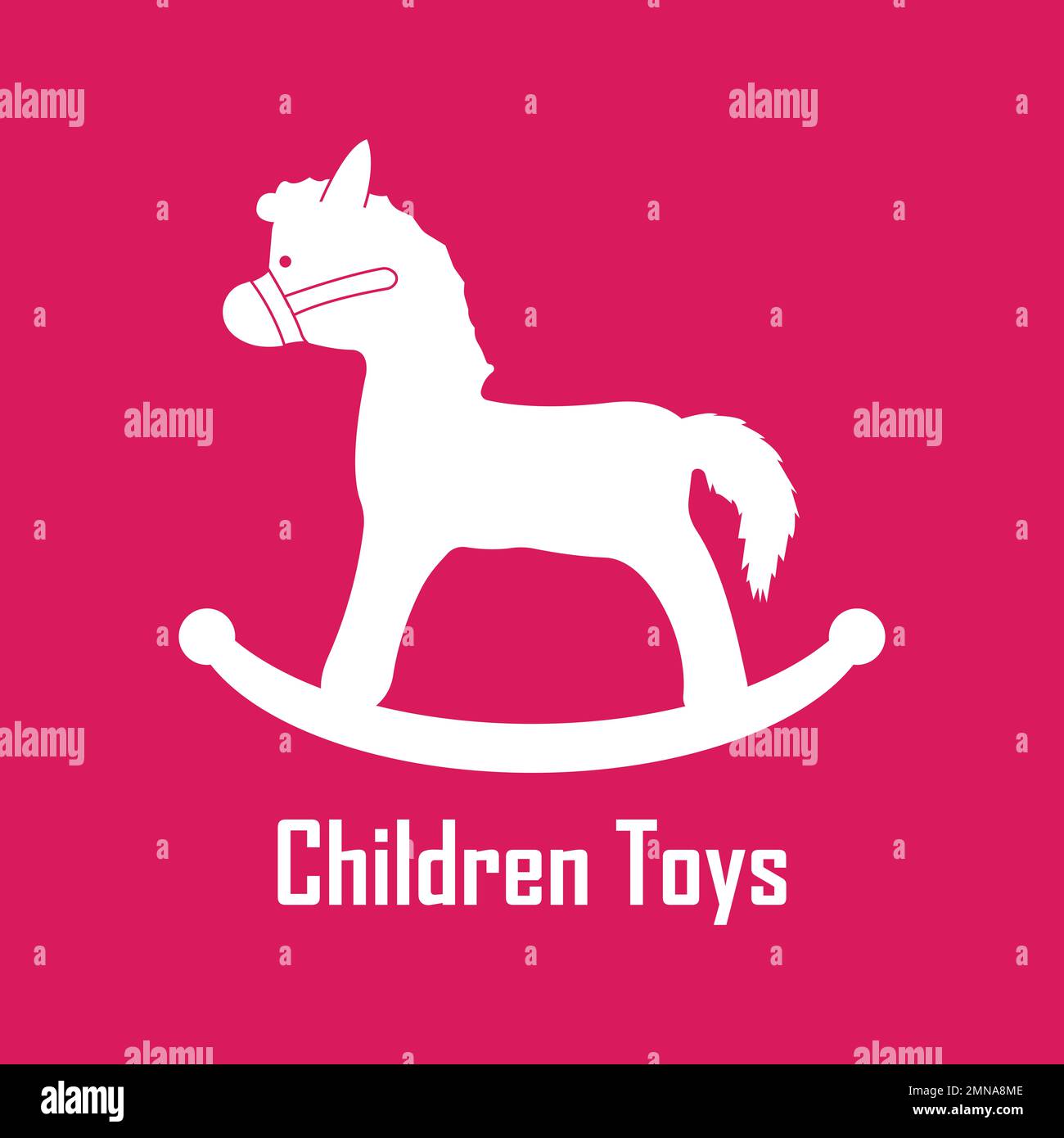 children's toy pony vector icon illustration logo design Stock Photo ...