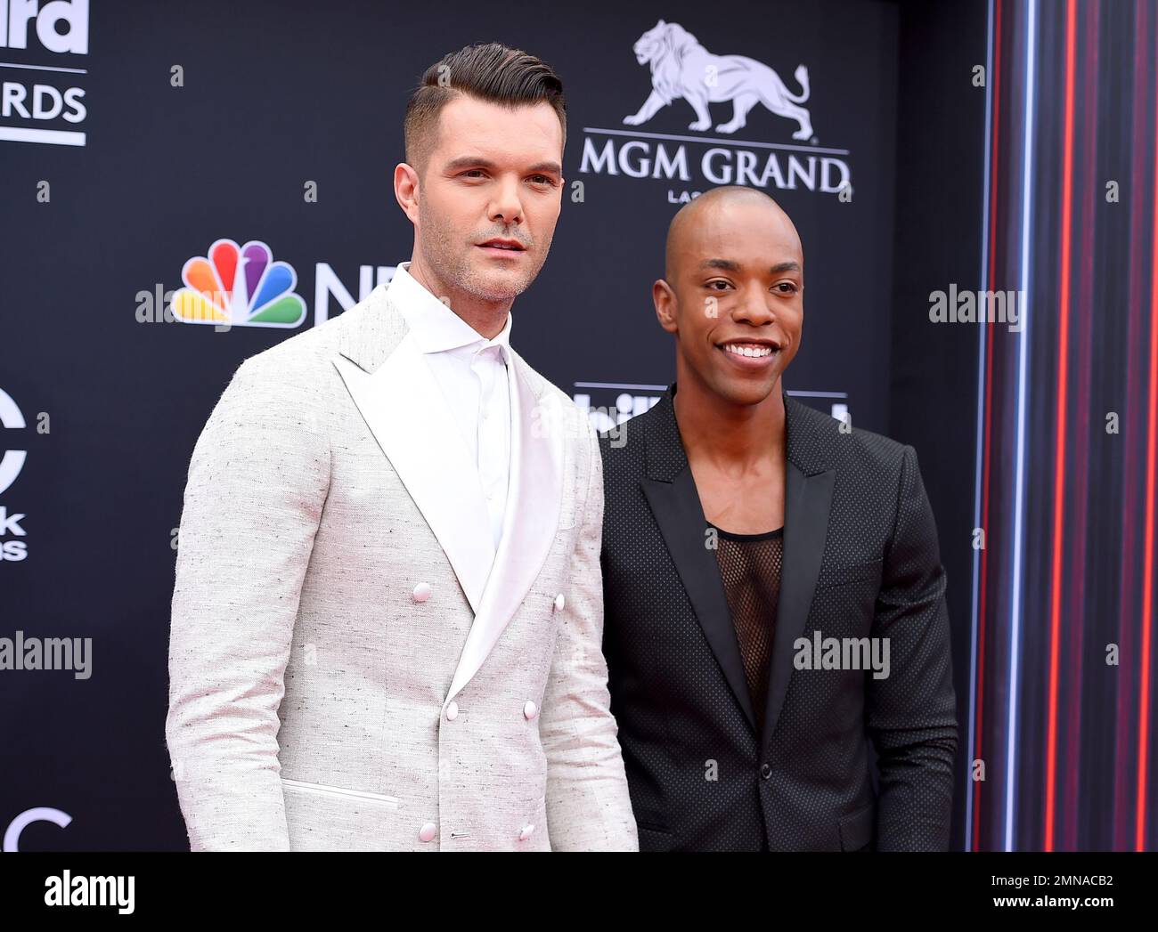 AJ Gibson, left, and Emile Ennis Jr. arrive at the Billboard Music ...