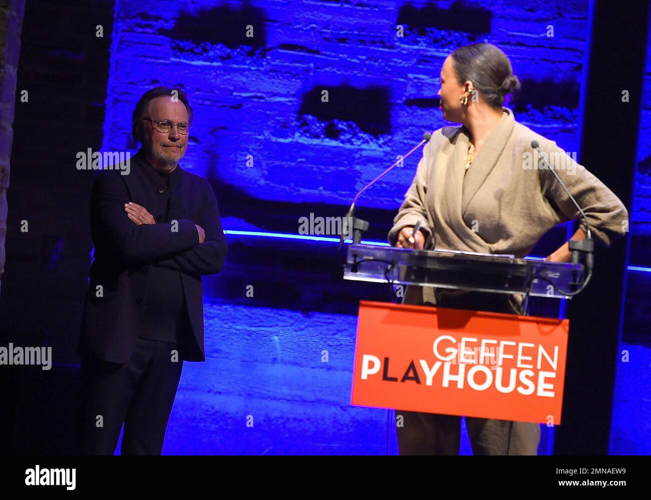 Billy Crystal, left, and Aisha Tyler at the 16th Annual Backstage at ...