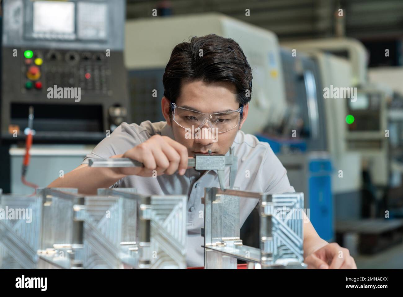 Engineers at the factory to do measurement Stock Photo - Alamy