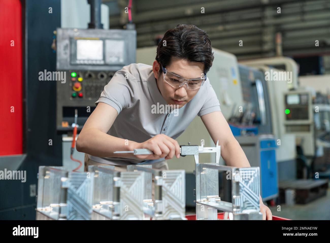 Engineers at the factory to do measurement Stock Photo - Alamy