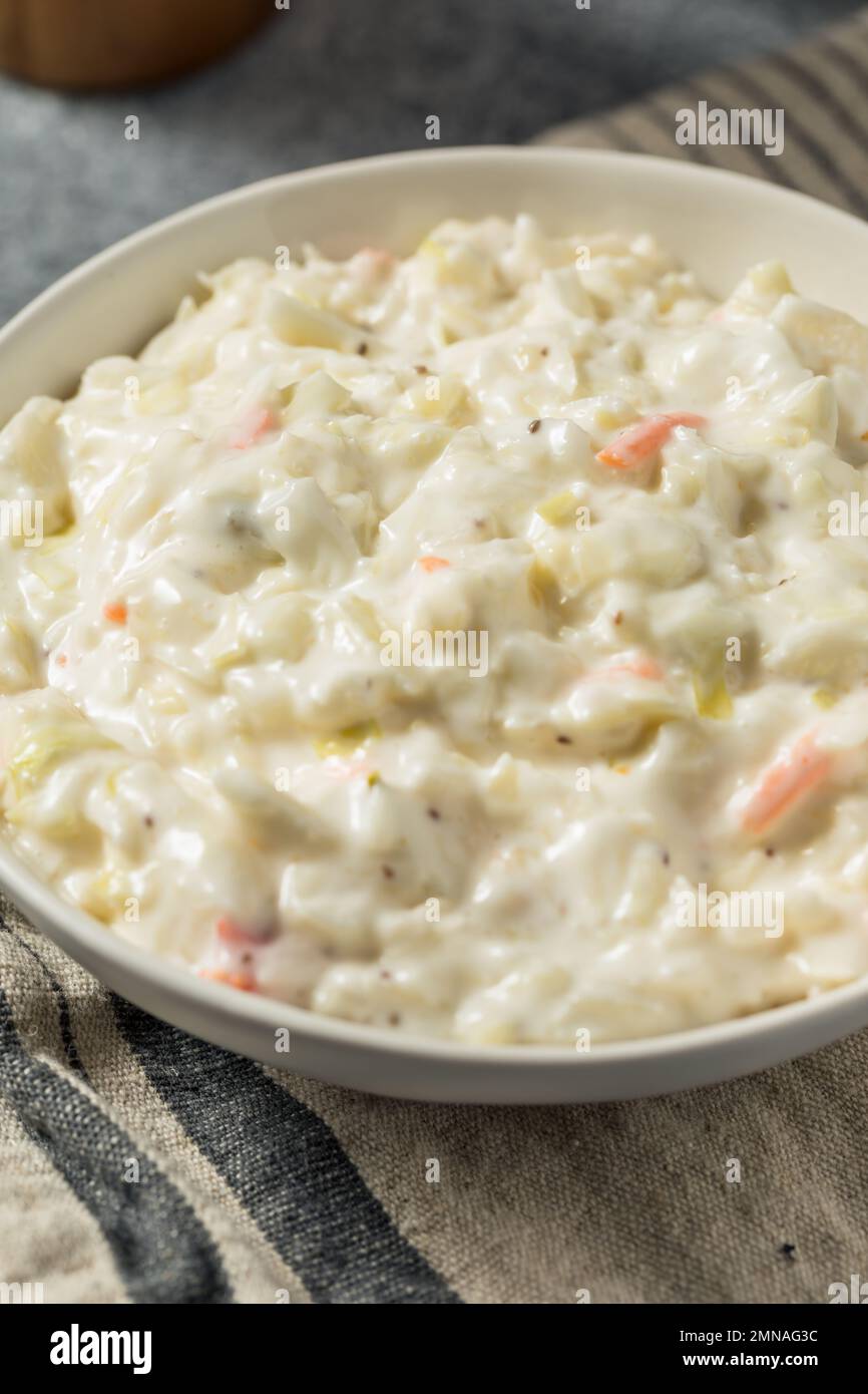 Homemade Southern Creamy Coleslaw with Mayo and Cabbage Stock Photo - Alamy