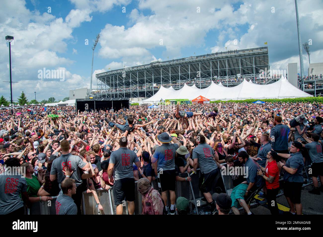 Festival goers attend the Rock On The Range Music Festival at Mapfre ...