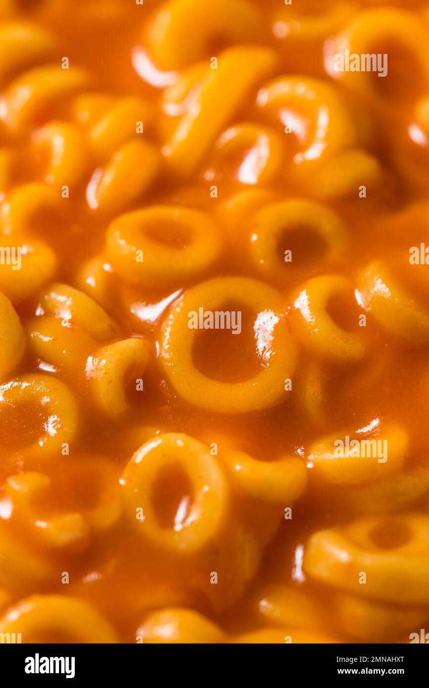 Homemade Canned Pasta Spaghetti Rings in Tomato Sauce Stock Photo - Alamy