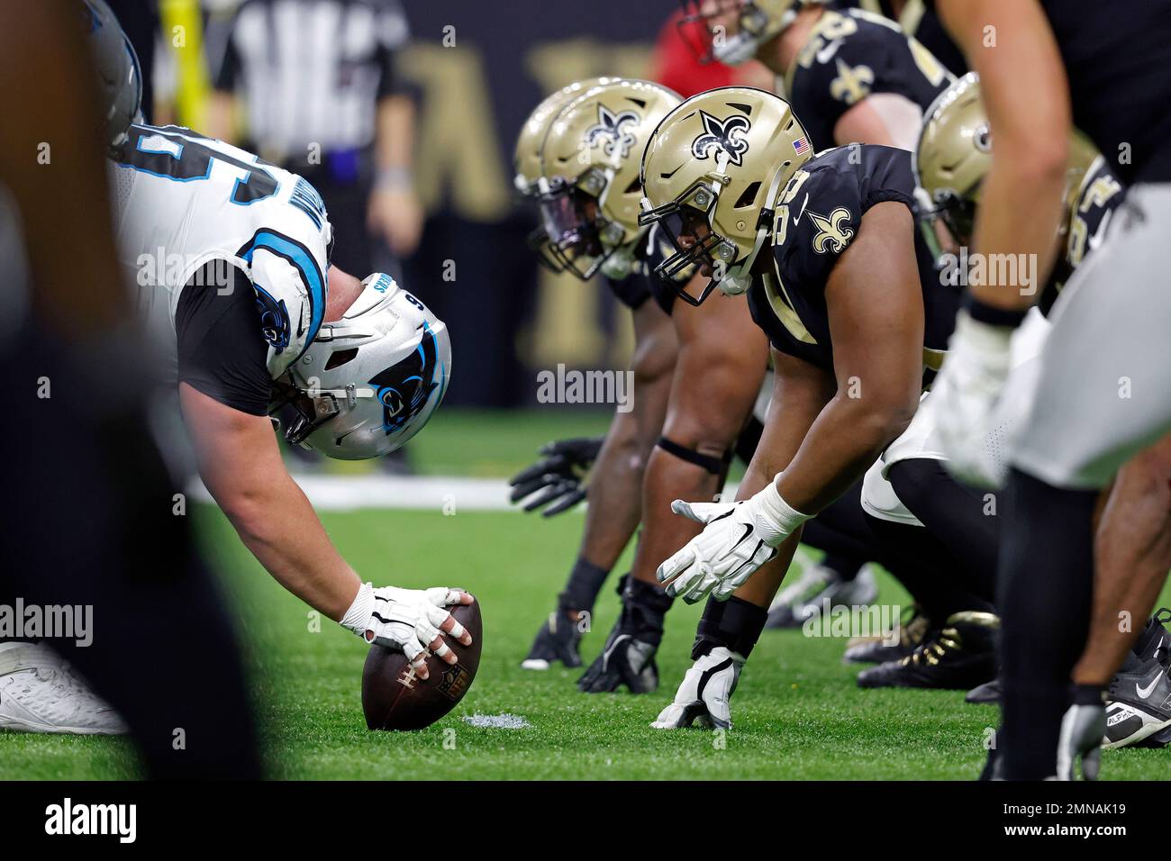 New Orleans Saints defensive tackle Shy Tuttle (99) lines up during an ...
