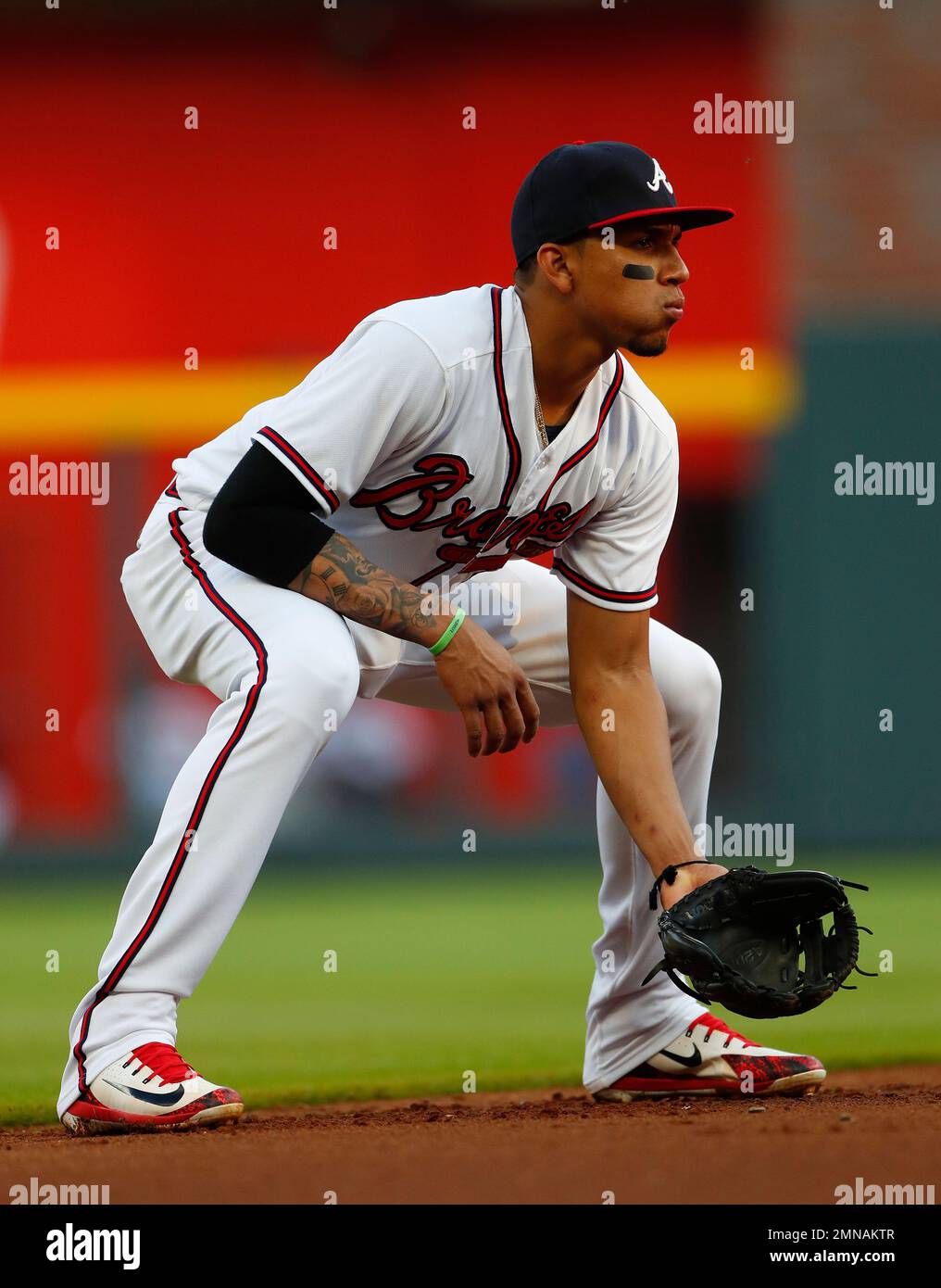 Atlanta Braves third baseman Johan Camargo (17) is shown against the ...
